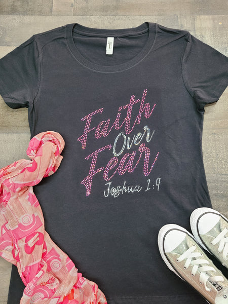 Faith Over Fear Bling Tee – Miracles Wear